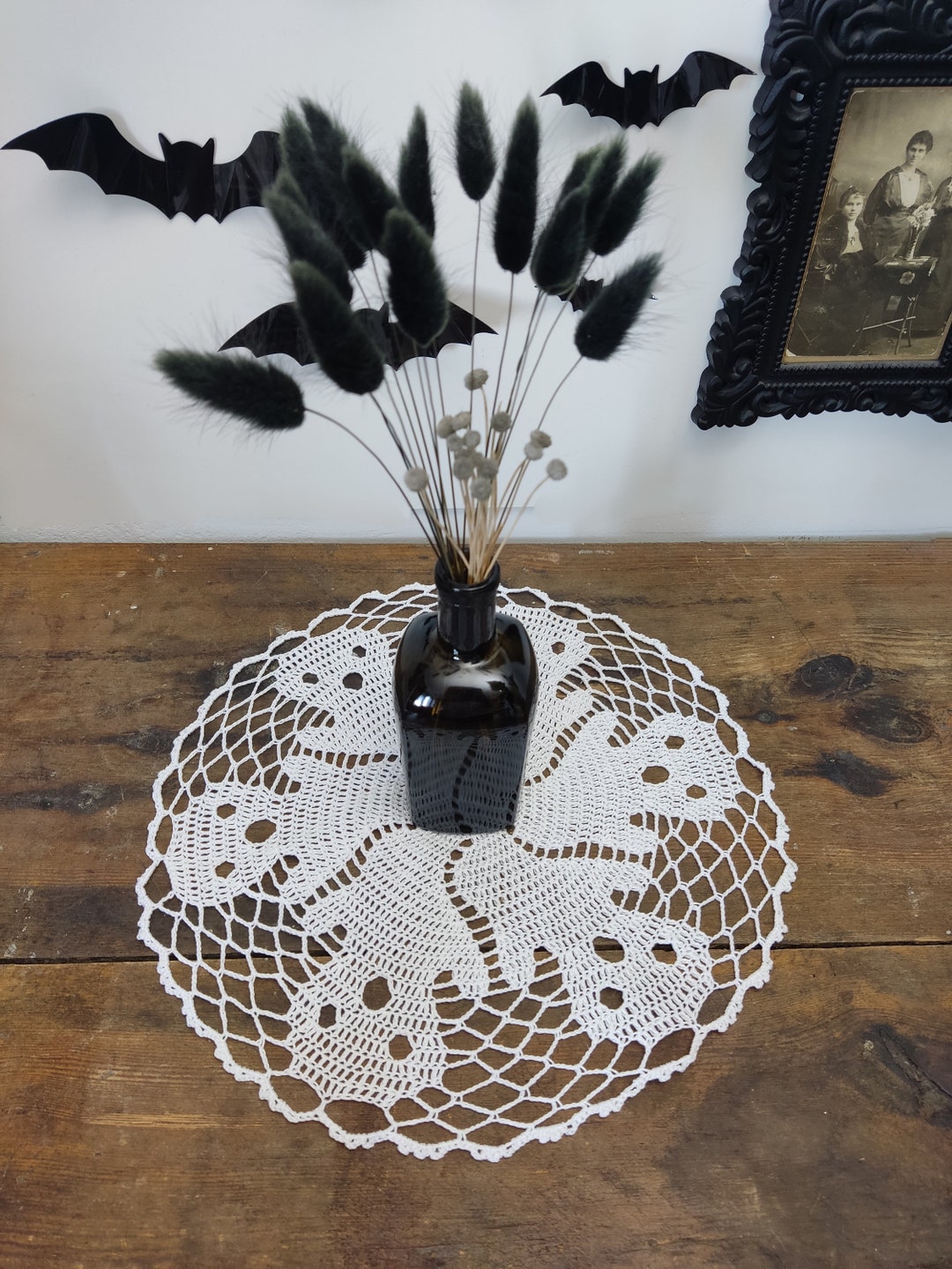 Halloween Ghost Doily, Ghost Crochet Doily, Spooky Doily, Spooky Home ...