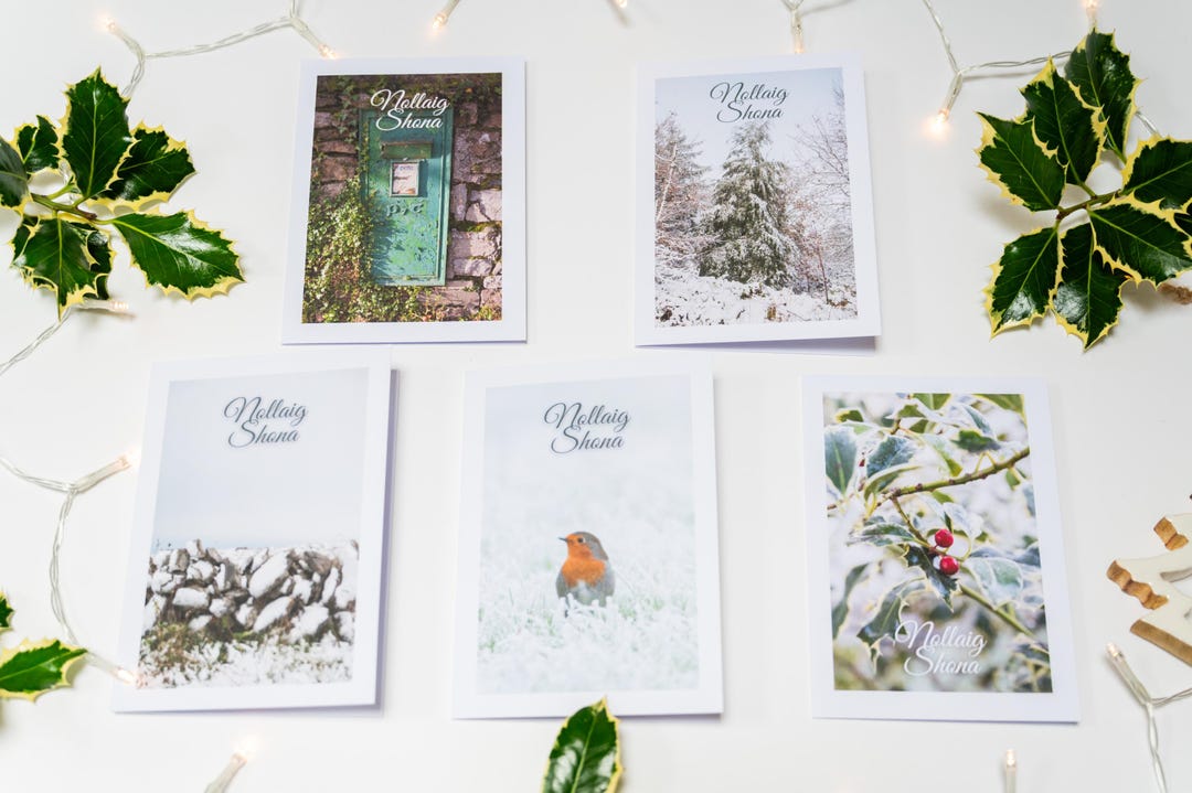 Variety Pack of 5 Irish Christmas Cards – Nollaig Shona, Mixed Photos ...