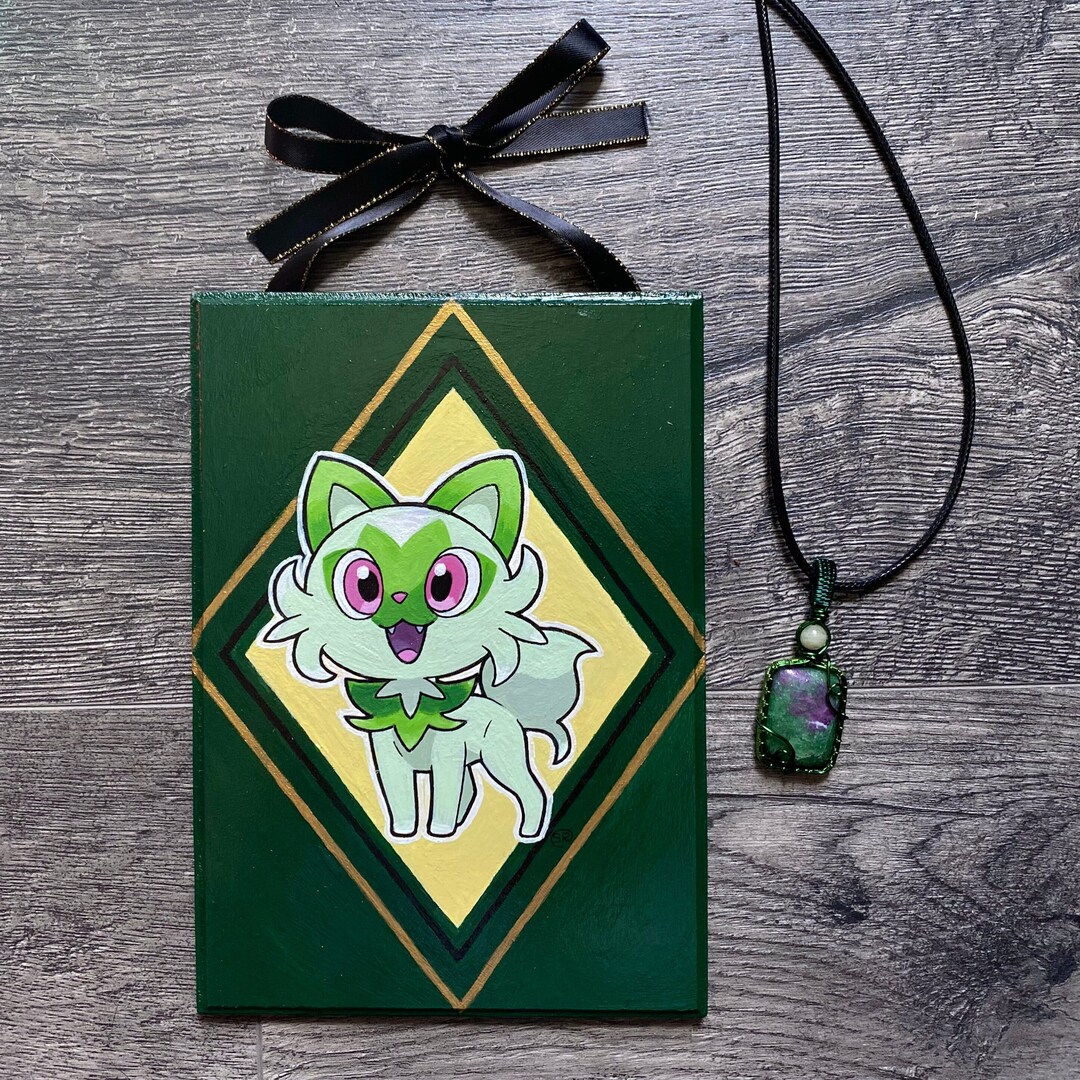 Sprigatito Painting Pendant Set - Etsy