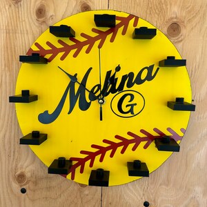 Softball / Baseball Trophy Ring Display With Clock - Etsy