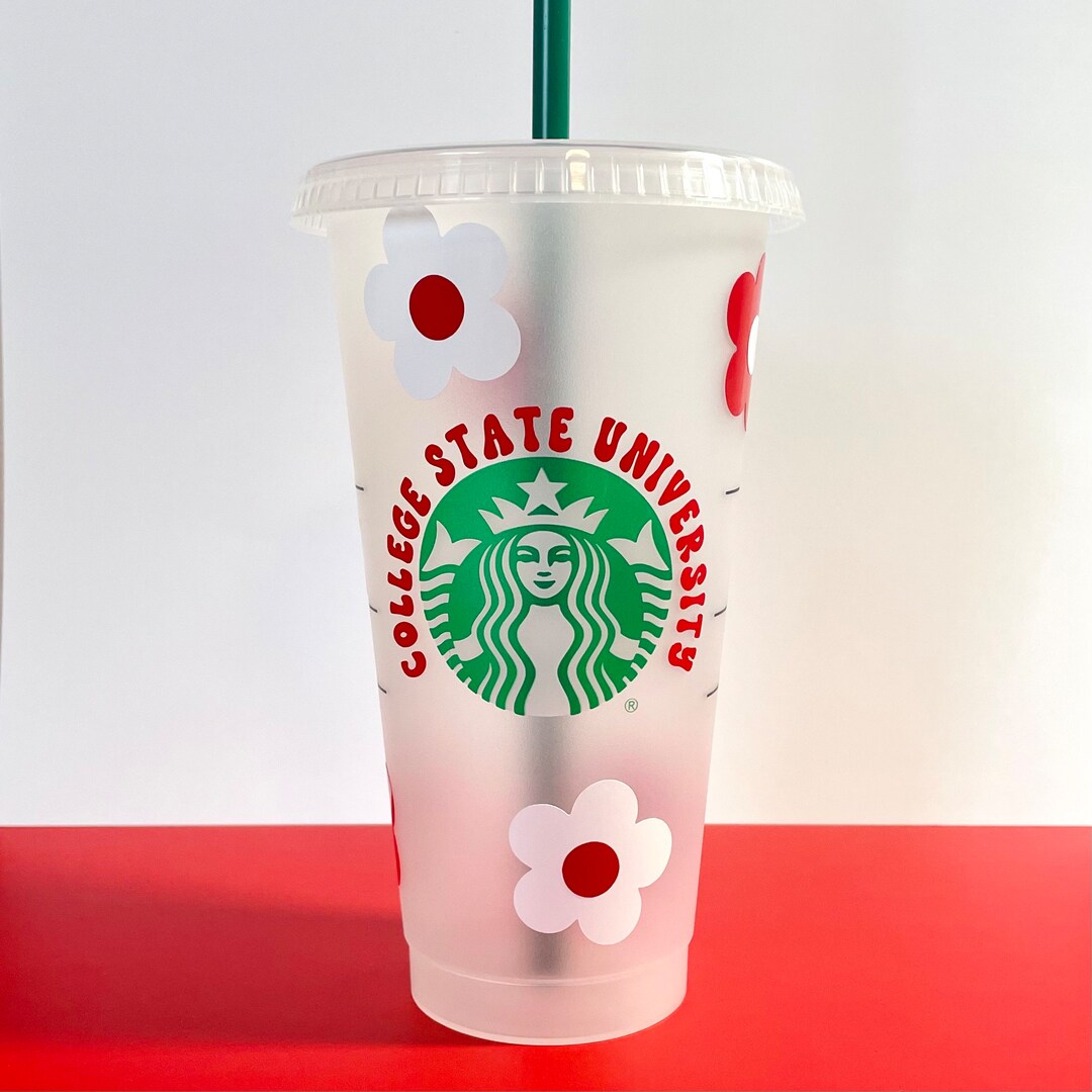 Personalized College Starbucks Cup, Custom College Cup, Daisy Starbucks ...