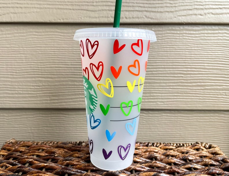 Pride Hearts Starbucks Cup LGBTQ Starbucks Cup Gay Pride - Etsy