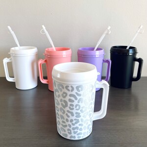 Cheetah Print Hip Sip Mug, Cheetah Trucker Mug With Straw and Lid ...