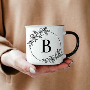 Vinyl Initial Decal, Floral Monogram Decal, Single Letter Monogram ...