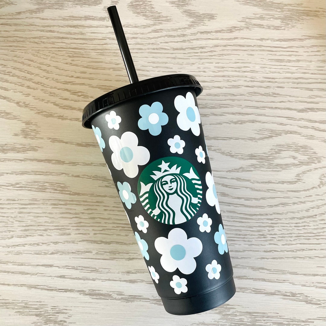 Retro Daisy Starbucks Cup Floral Starbucks Cup Custom Daisy - Etsy