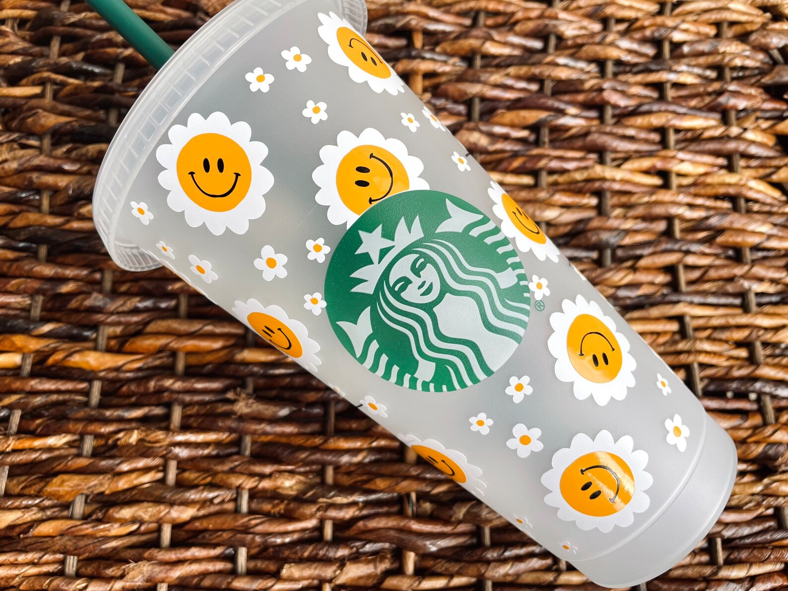 Daisy Smile Face Starbucks Cup Smile Face Starbucks Cup - Etsy