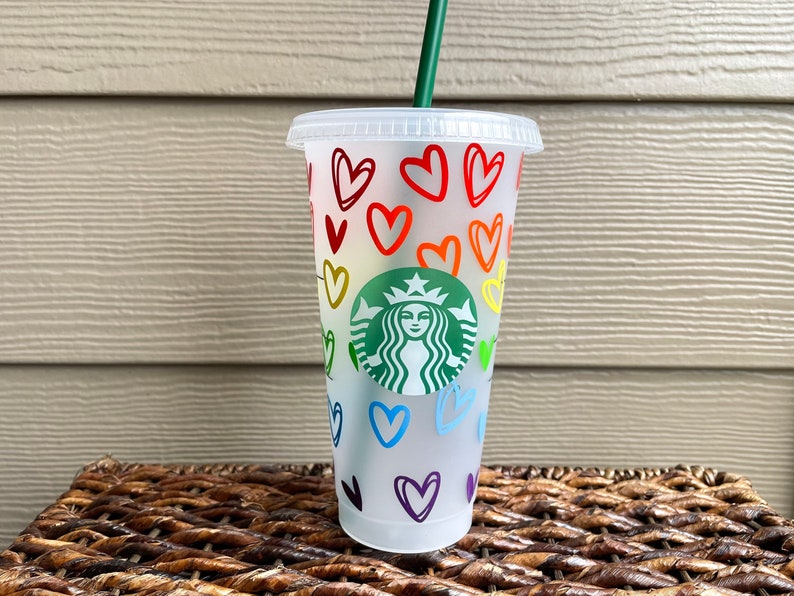 Pride Hearts Starbucks Cup LGBTQ Starbucks Cup Gay Pride - Etsy