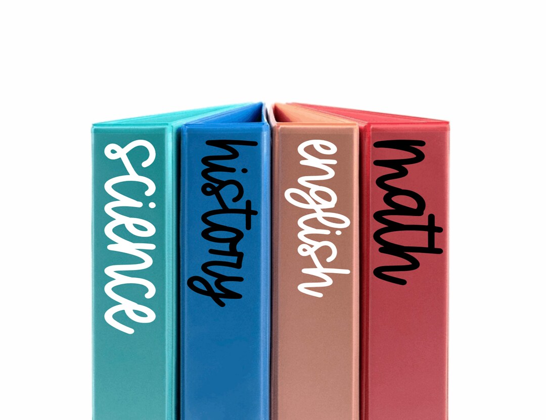 Binder Decals, School Subject Label, School Subject Decals, Class ...