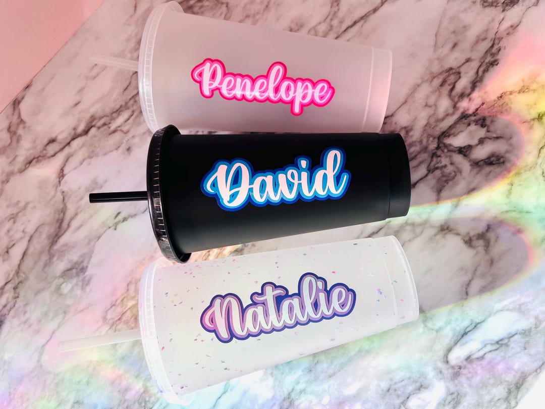 Personalized Cold Cup With Name, Custom Name Tumbler, Neon Colorful ...