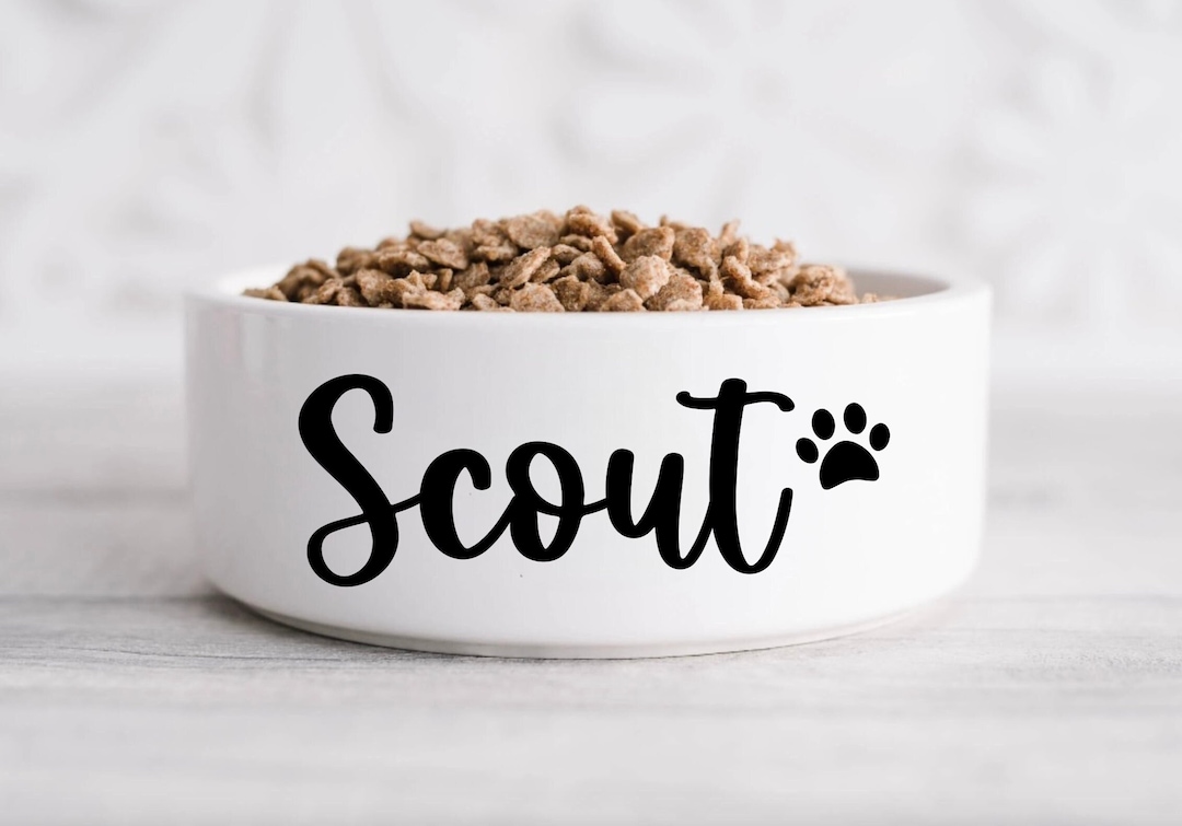Personalized Pet Decal, Food and Water Bowl Decal, Dog Bowl Sticker ...