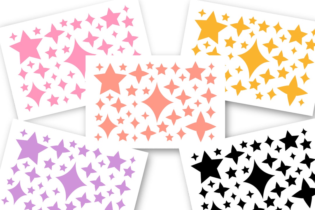 Star Vinyl Decal Sheet Star Custom Sticker Sheet Holographic Options ...