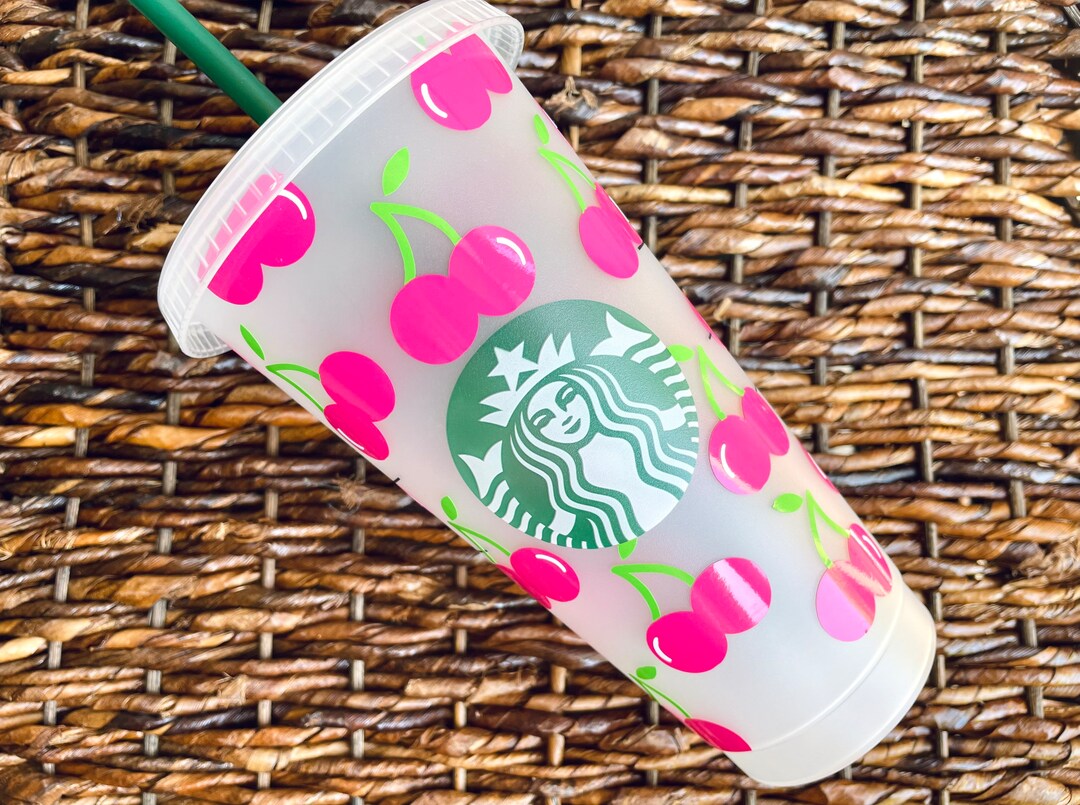 Cherry Starbucks Cup, Cherries on Cup, Fruit Starbucks Cup, Cute Summer ...
