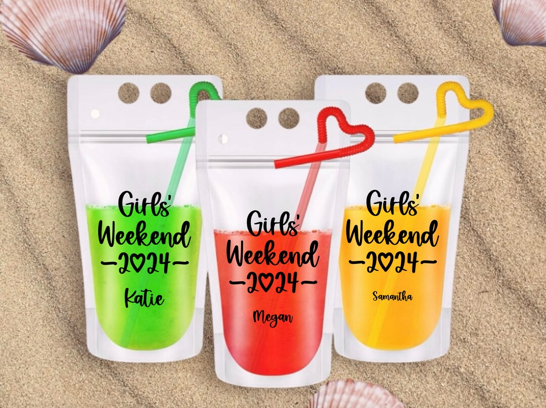 Adult Drink Pouches With Straw, Adult Beverage Pouch, Bridesmaid Booze ...