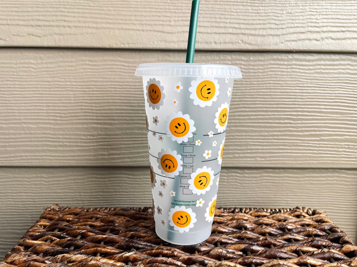 Daisy Smile Face Starbucks Cup Smile Face Starbucks Cup - Etsy