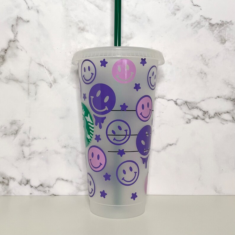 Smile Face Starbucks Cup Smile Face Cup Melting Smile - Etsy