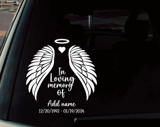 In Loving Memory Decal Color & Size Options Available Angel Wings ...