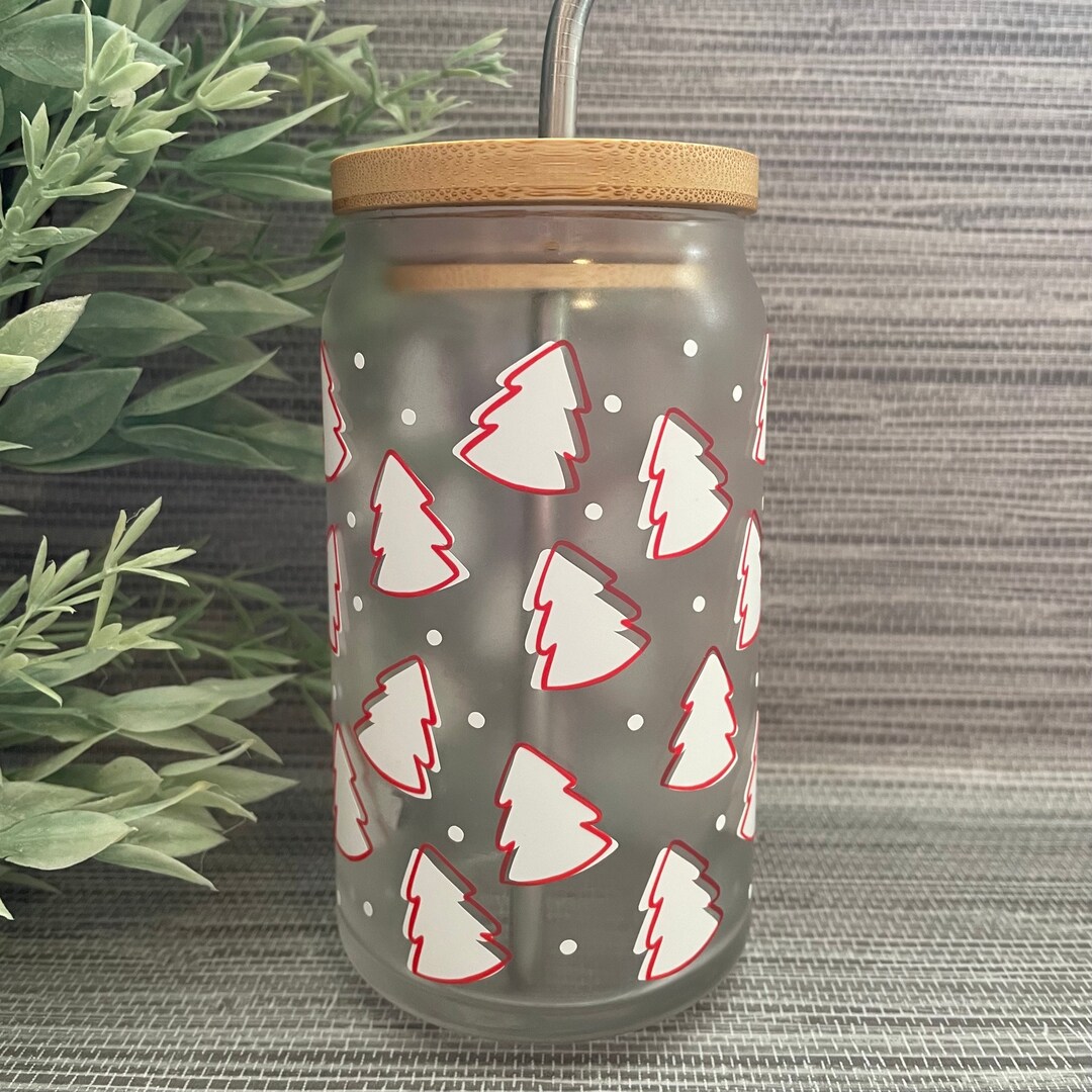Christmas Tree Color Changing Glass Cup, Christmas Glass Can, Color ...