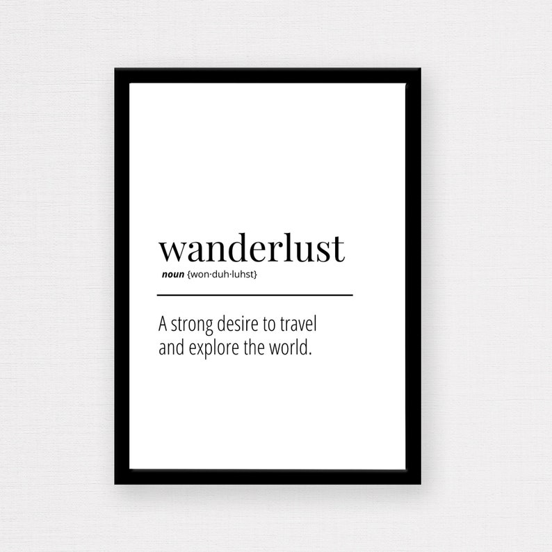 Wanderlust Definition Print Travel Quote Print - Etsy UK