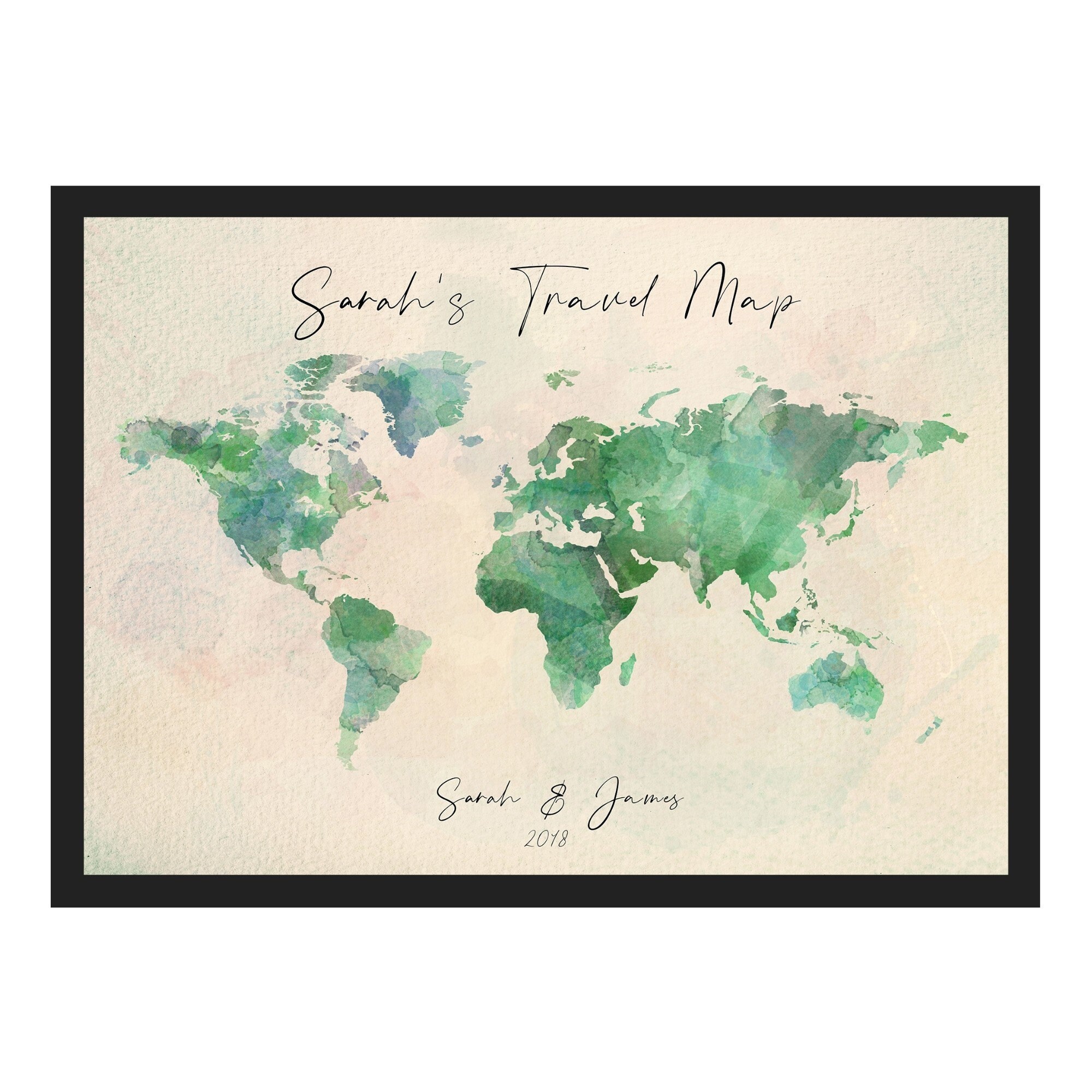 Personalised Map Print | Travel Map Poster, Vintage Map, Travel Poster ...