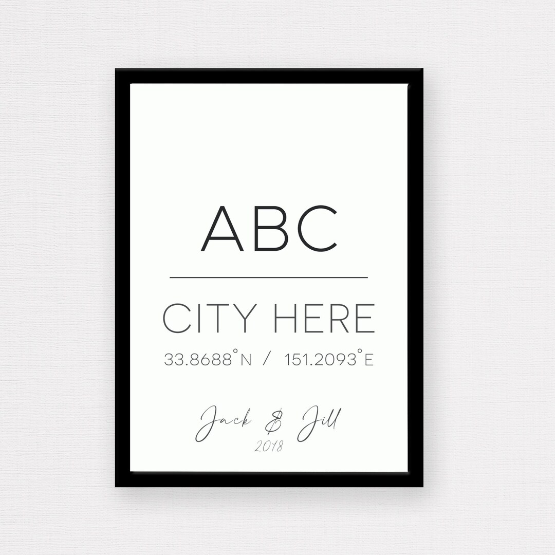 Custom City Print | Custom City Poster, Custom City Coordinates ...