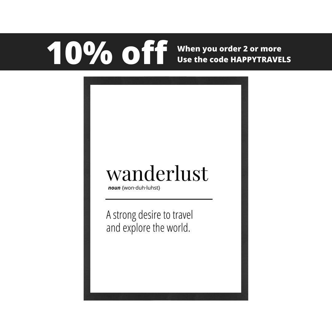 Wanderlust Definition Print Travel Quote Print - Etsy UK