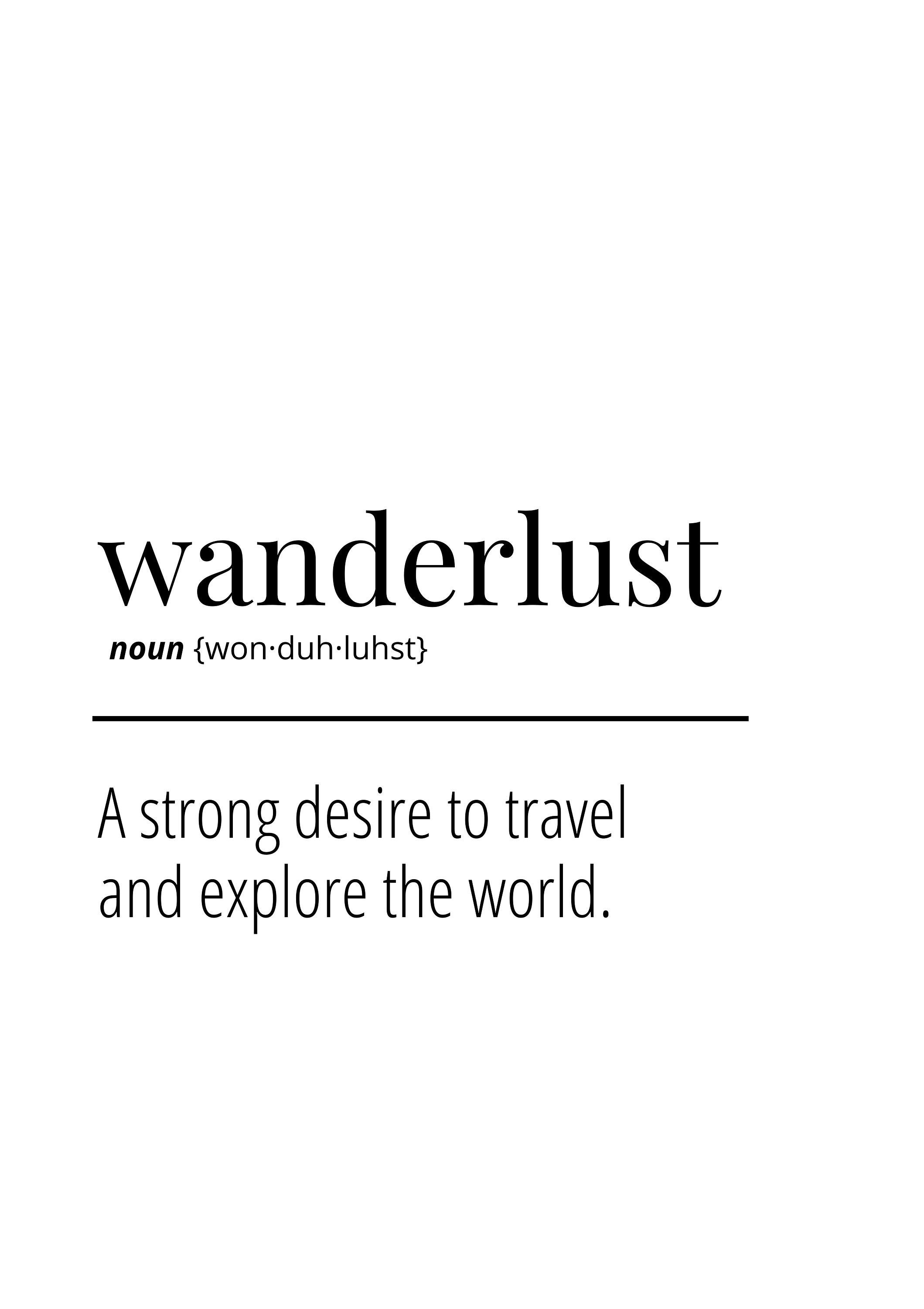 Wanderlust Definition Print Travel Quote Print - Etsy UK