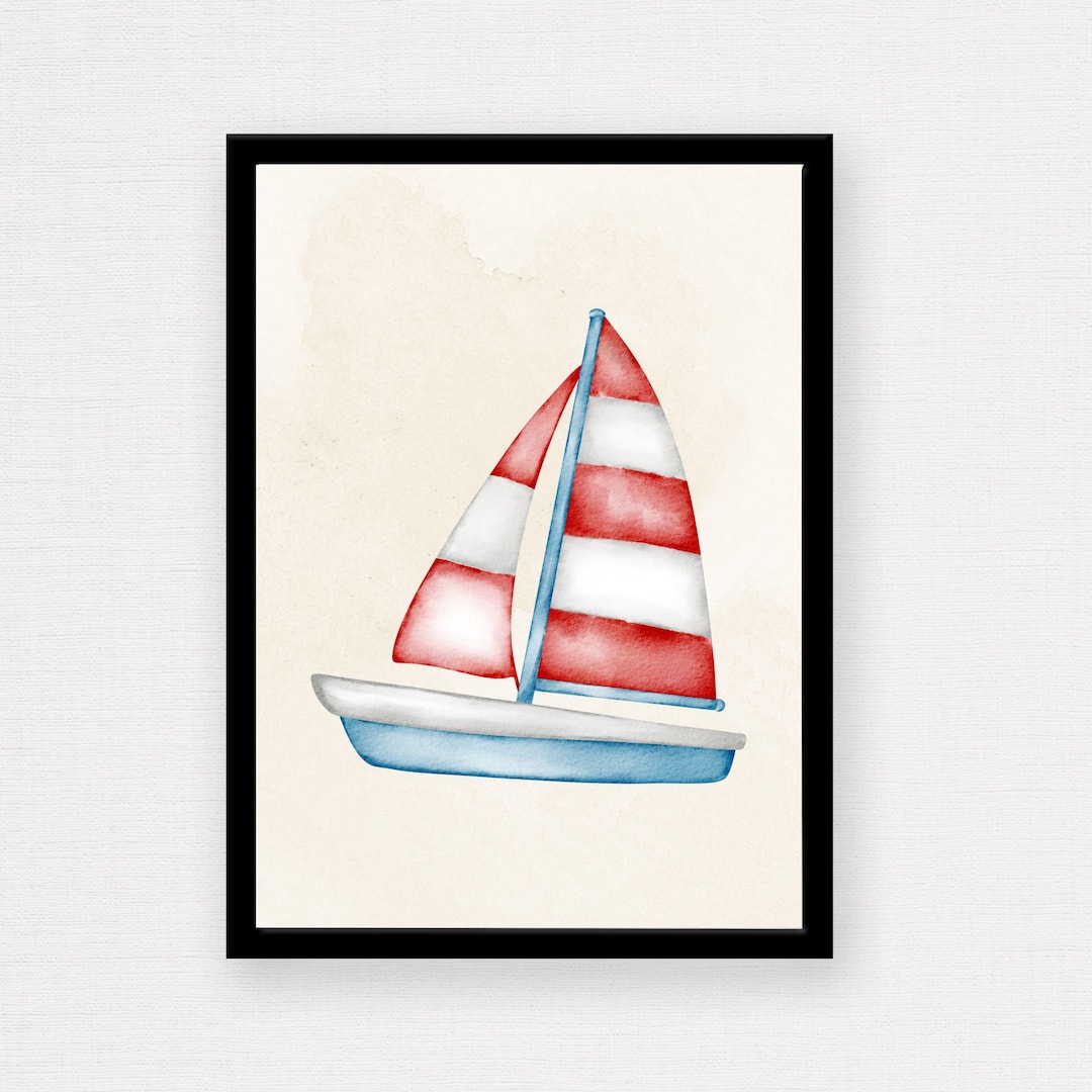 Boat Watercolour Print | Boat Poster, Boat Watercolour Effect, Graphic ...