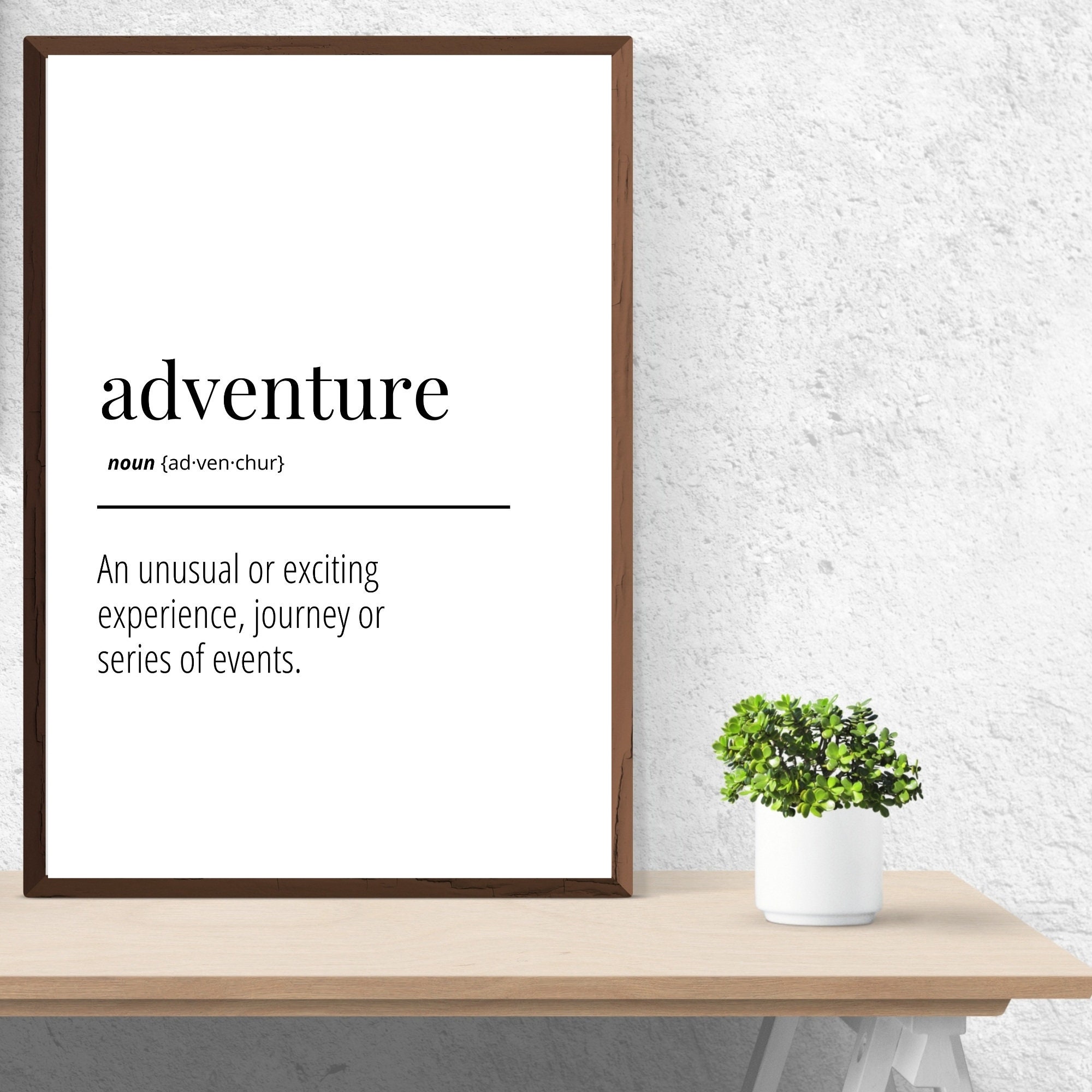 Adventure Definition Print Travel Quote Print Inspirational - Etsy