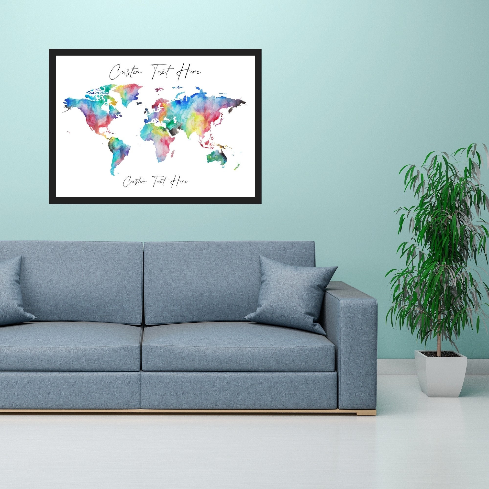 Personalised Map Print Travel Map Poster Vintage Map | Etsy
