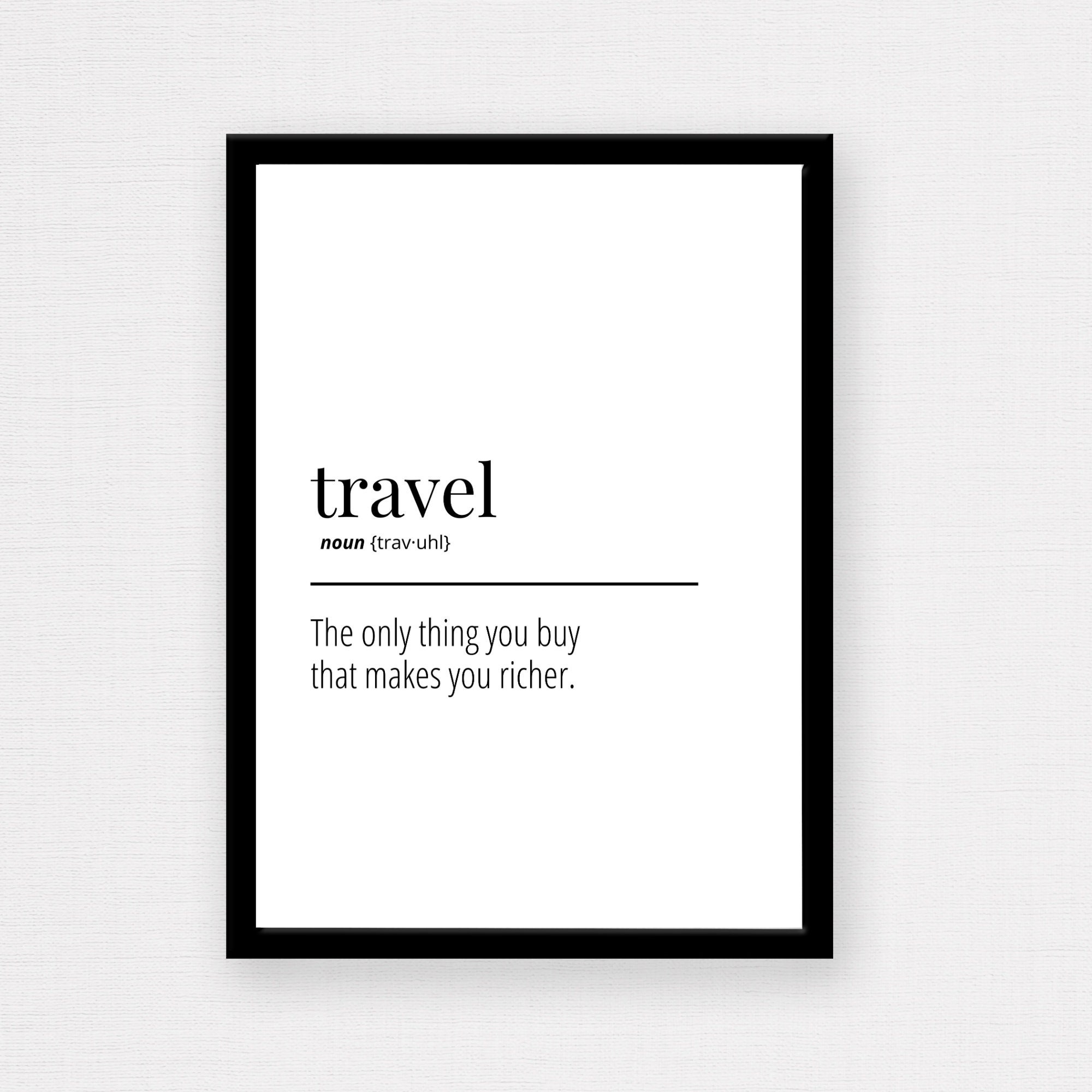 Travel Definition Print Travel Quote Print, Inspirational Quote, Travel ...