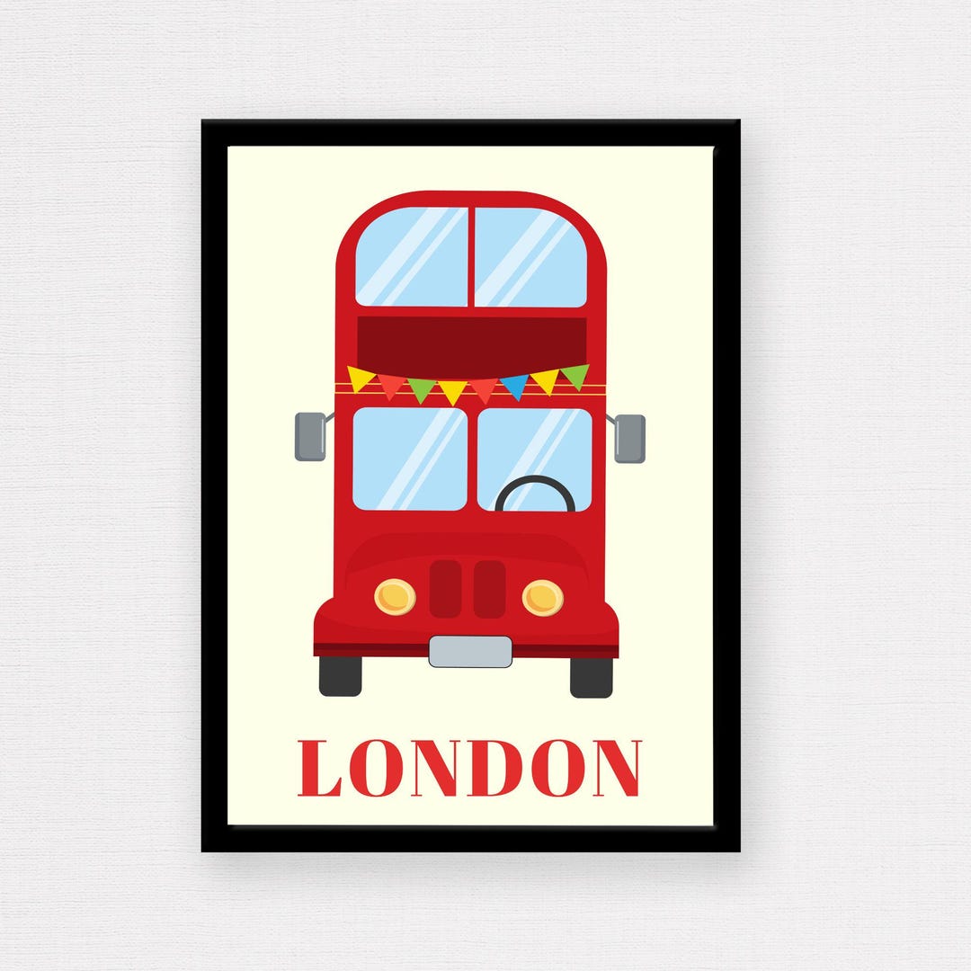 London Bus Print | London Bus Poster, London Wall Art, London Print ...
