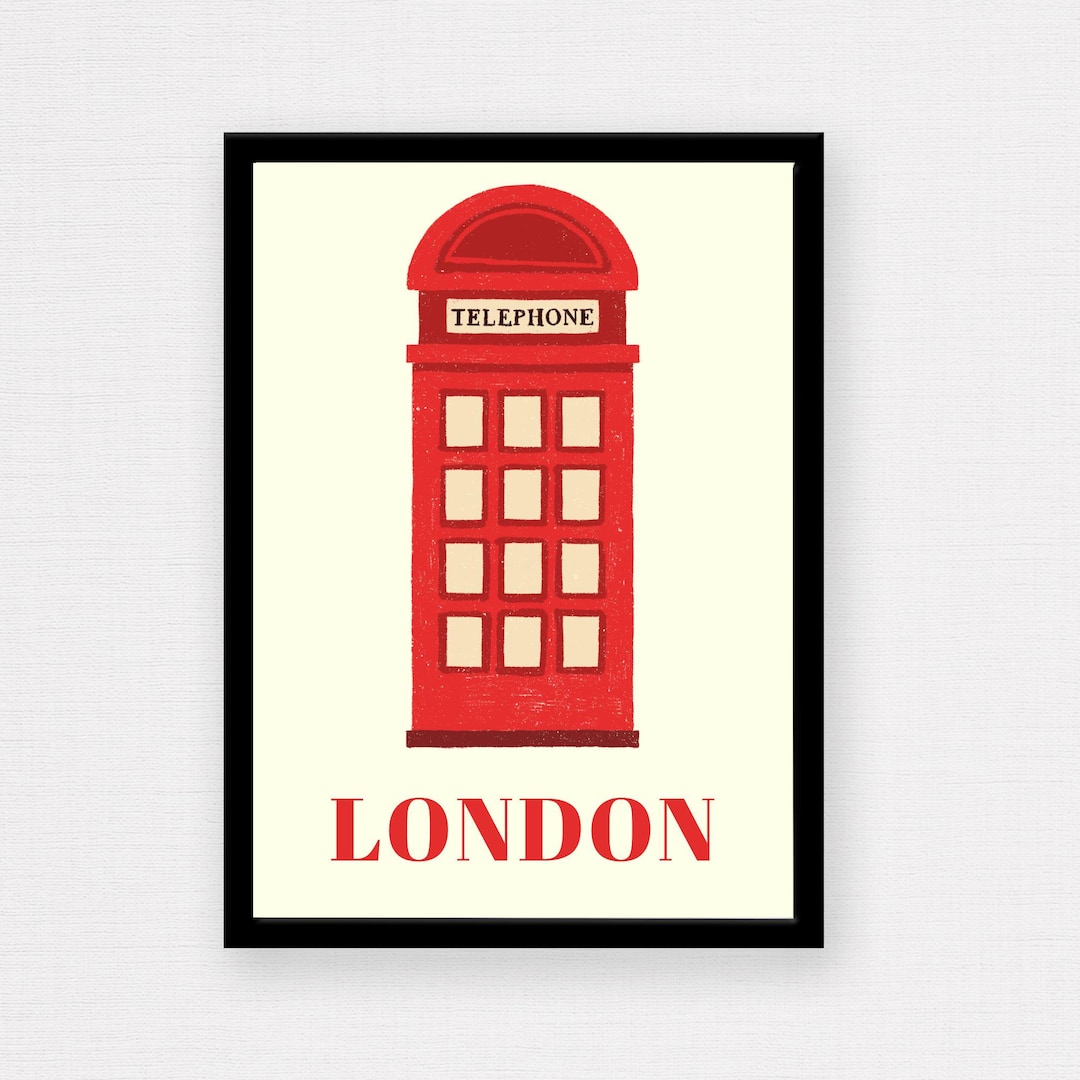 London Phone Box Print | London Telephone Box Poster, London Wall Art ...