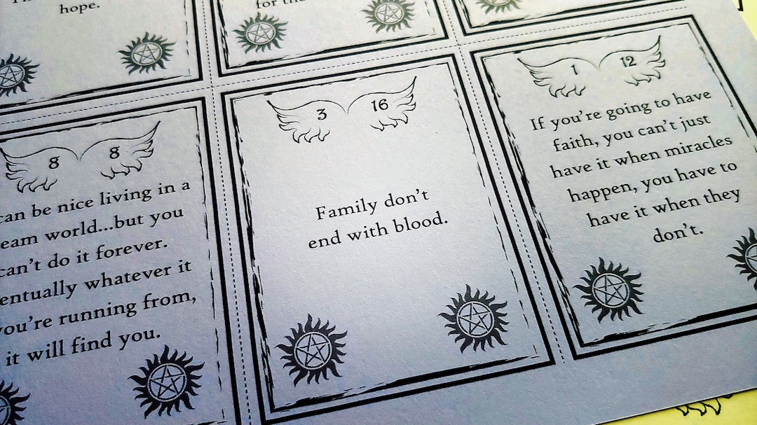 Supernatural Oracle Cards, Printable, Instant Download - Etsy