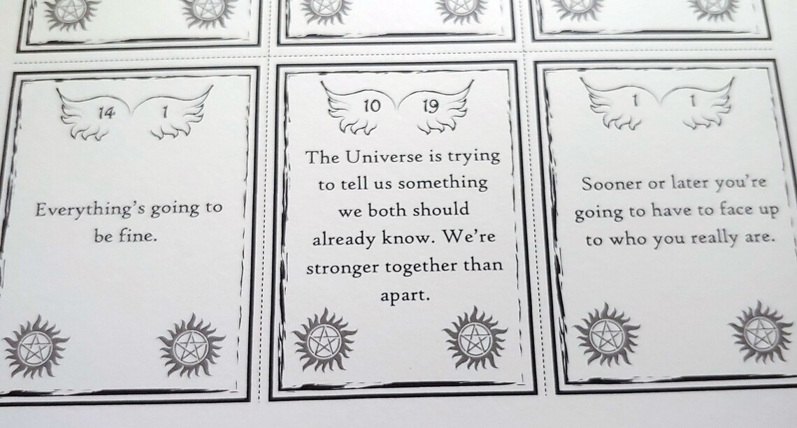 Supernatural Oracle Cards, Printable, Instant Download - Etsy