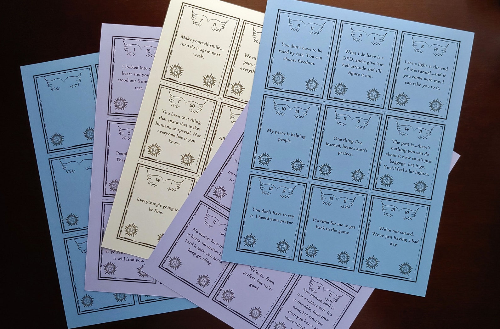 Supernatural Oracle Cards, Printable, Instant Download - Etsy