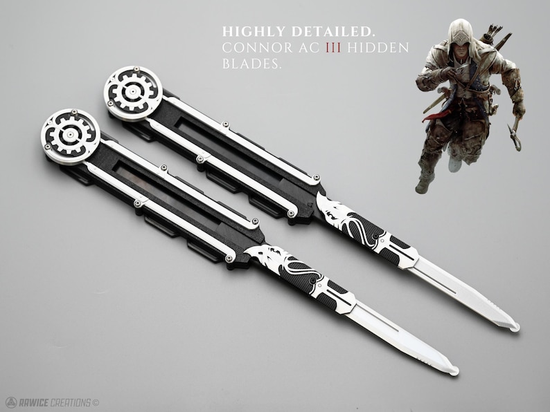 V2 Assassin's AC III Connor Kenway Pivot Hidden Blades (blade PAIR) - Etsy