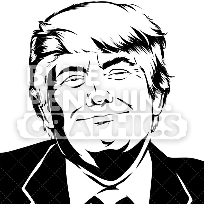 American President Donald Trump Silhouette Vector Graphics | Etsy