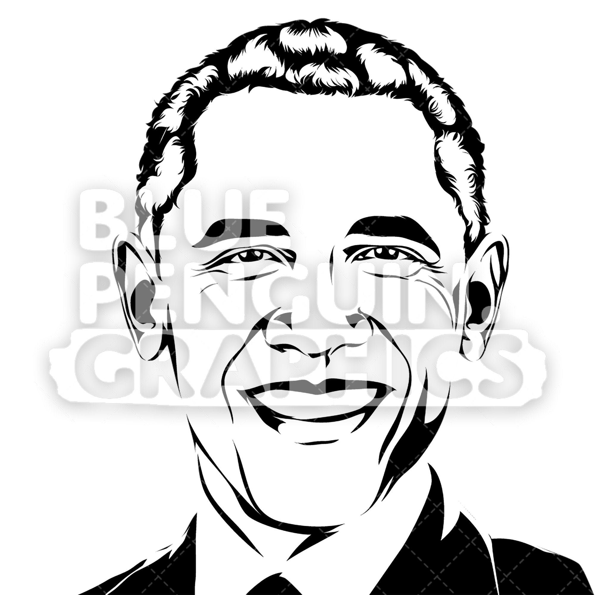 American President Barack Obama Silhouette Vector Clipart | Etsy