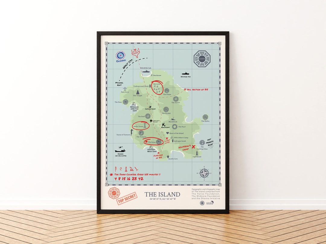 Lost Tv Series Poster / Map of the Lost Island / Interior Decoration ...