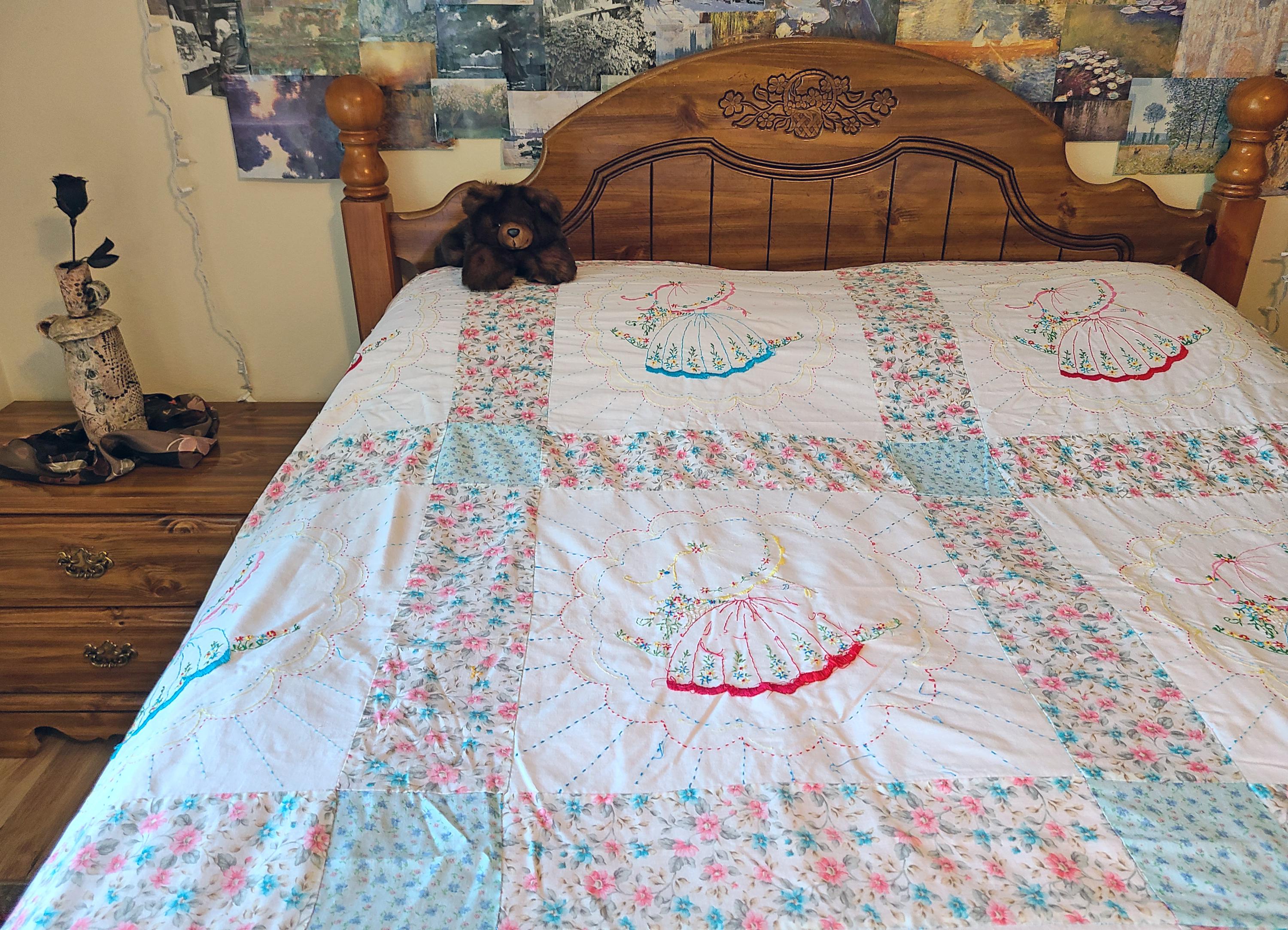 Vintage Hand-embroidered Bedspread (queen) - Etsy