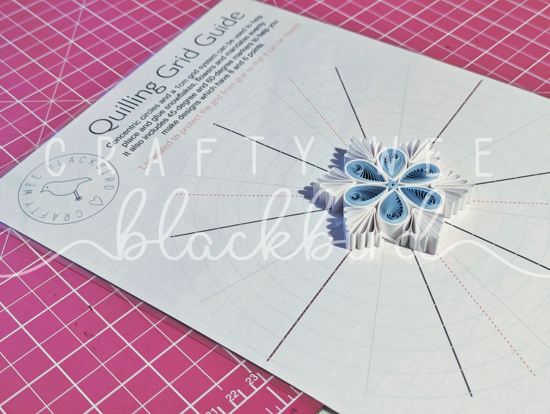 Quilling Grid Guide for Snowflakes, DIY Craft Supplies, Beginners ...