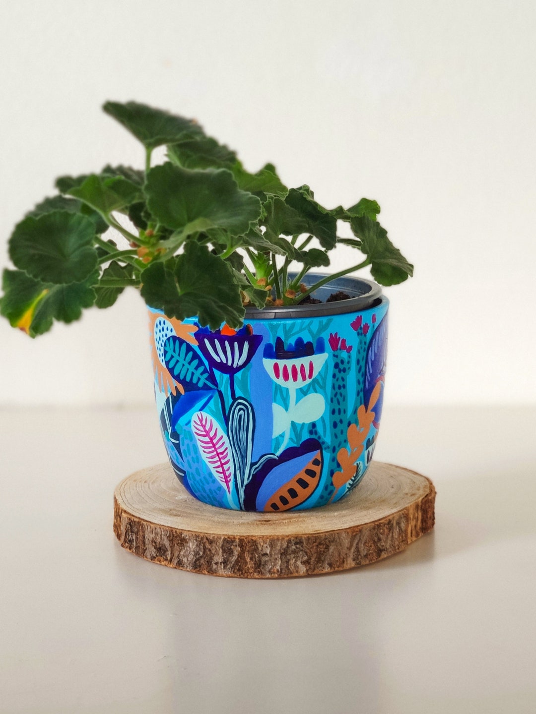 Blue Ceramic Flower Pot, Succulent Planter, Flower Planter, Plant Pot ...