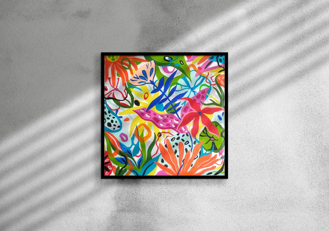 Acrylic Abstract Painting Original, Plant Painting, Acrylic Painting on ...
