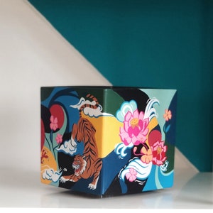 Square Ceramic Flower Pot, Japanese Style, Hand Painted Cube, Ceramic ...