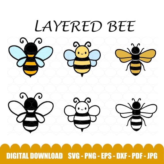 Bee SVG PNG Files for Cutting Machines Digital Clipart - Etsy