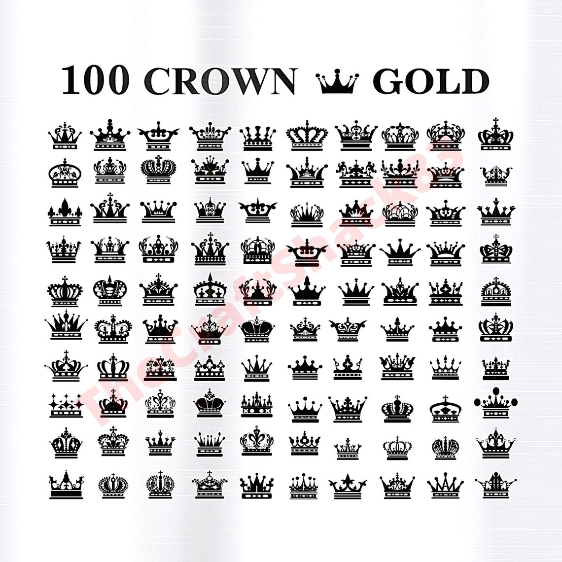 Crown SVG Bundle, Gold Crown SVG, Tiara Svg, Queen Crown Svg, Gold ...