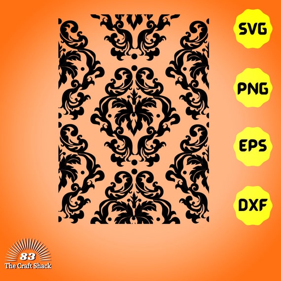 Custom Damask Floral Pattern Svg Cut Files Artwork Png - Etsy