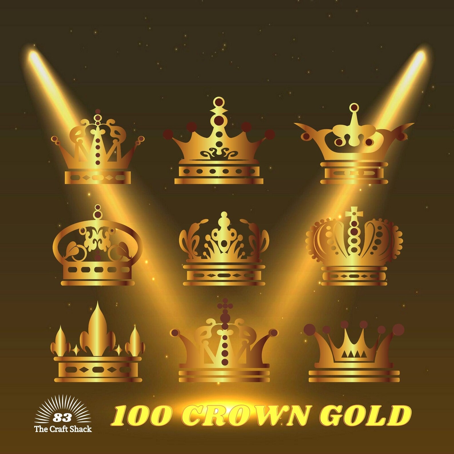 Crown SVG Bundle, Gold Crown SVG, Tiara Svg, Queen Crown Svg, Gold ...