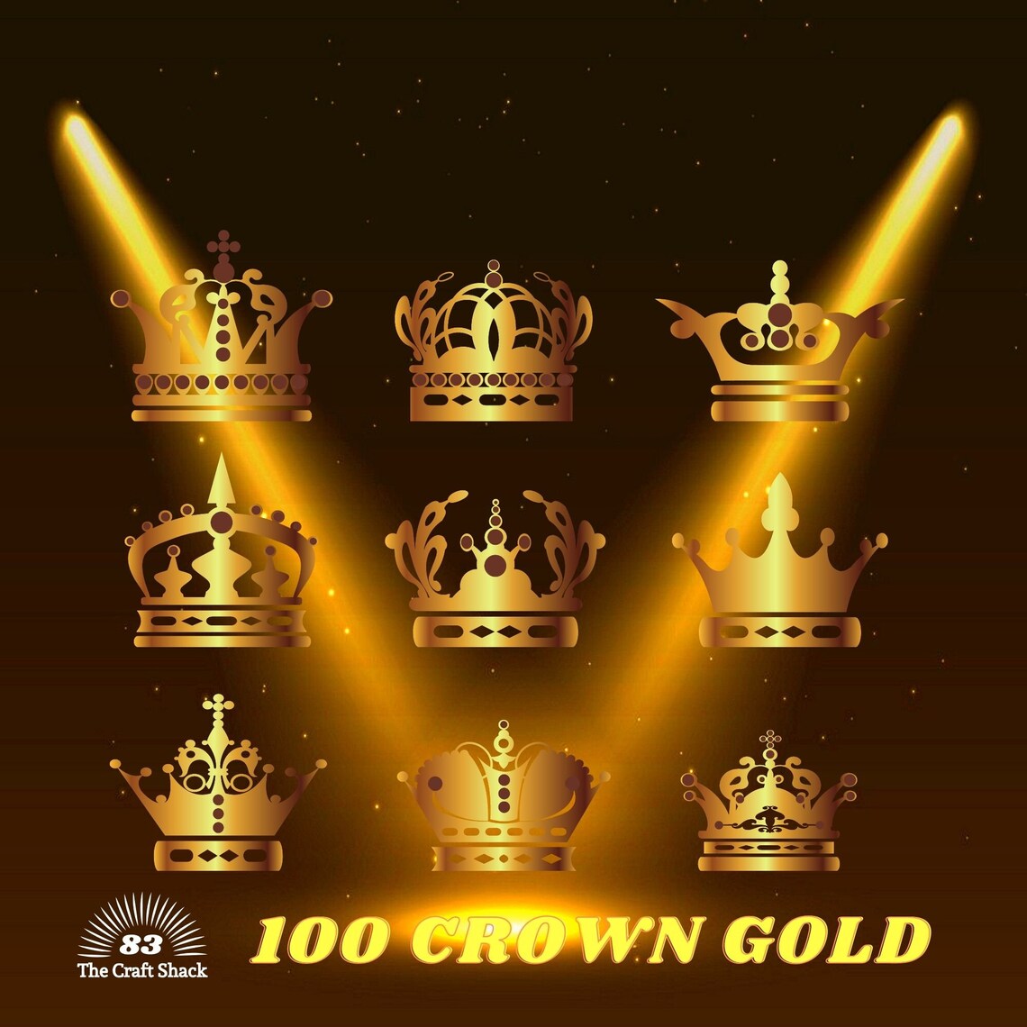 Crown SVG Bundle, Gold Crown SVG, Tiara Svg, Queen Crown Svg, Gold ...