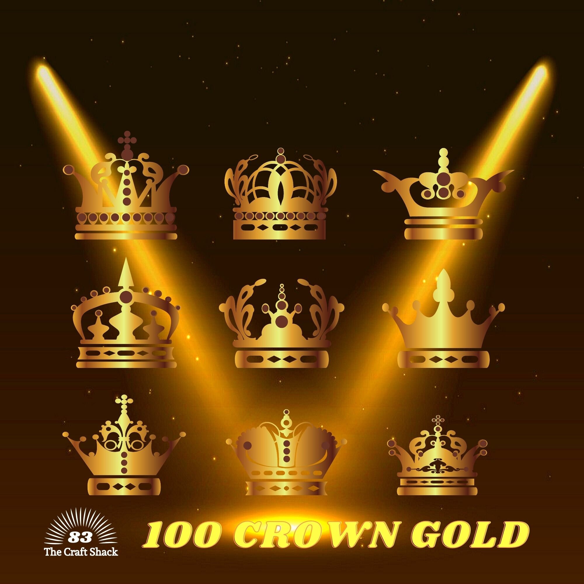 Crown SVG Bundle, Gold Crown SVG, Tiara Svg, Queen Crown Svg, Gold ...